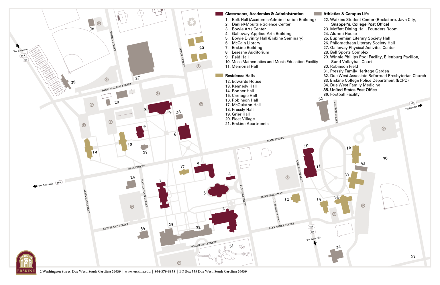 Campus Map - Erskine College
